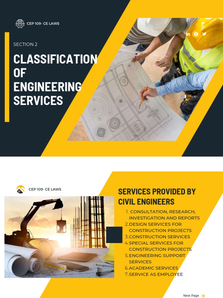 Classification of Civil Engineering Services | PDF | Civil Engineering ...