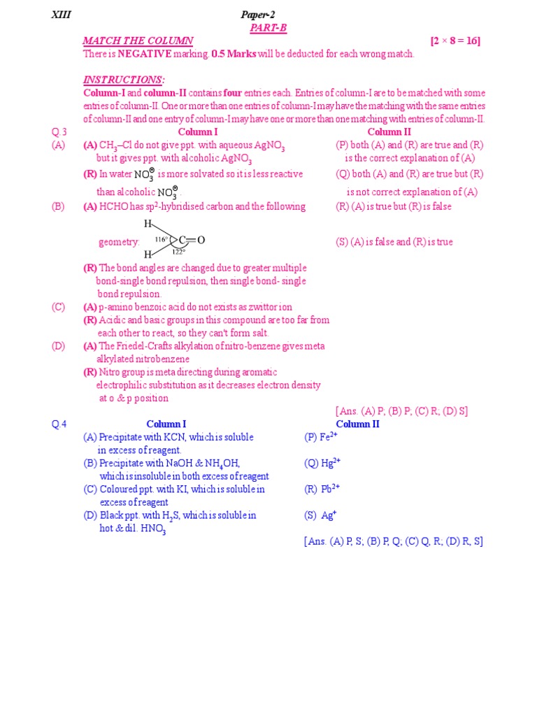 CHEMISTRY-11 - (13th) (POI) Paper 2 SOLUTION | PDF | Chemical Equilibrium | Solubility