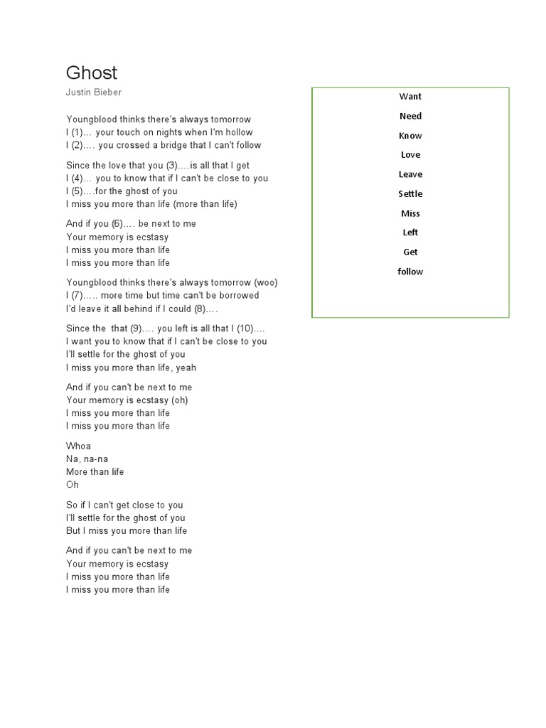 LIRIK Ghost Justin | PDF | Poetry