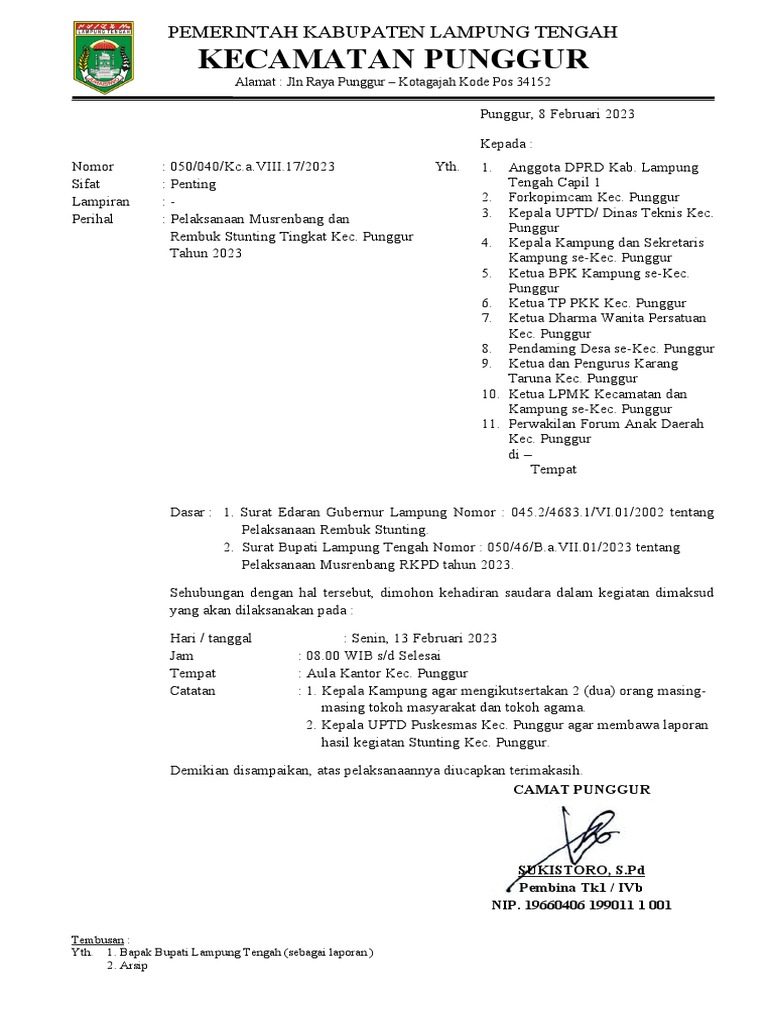 Undangan Musrenbang | PDF