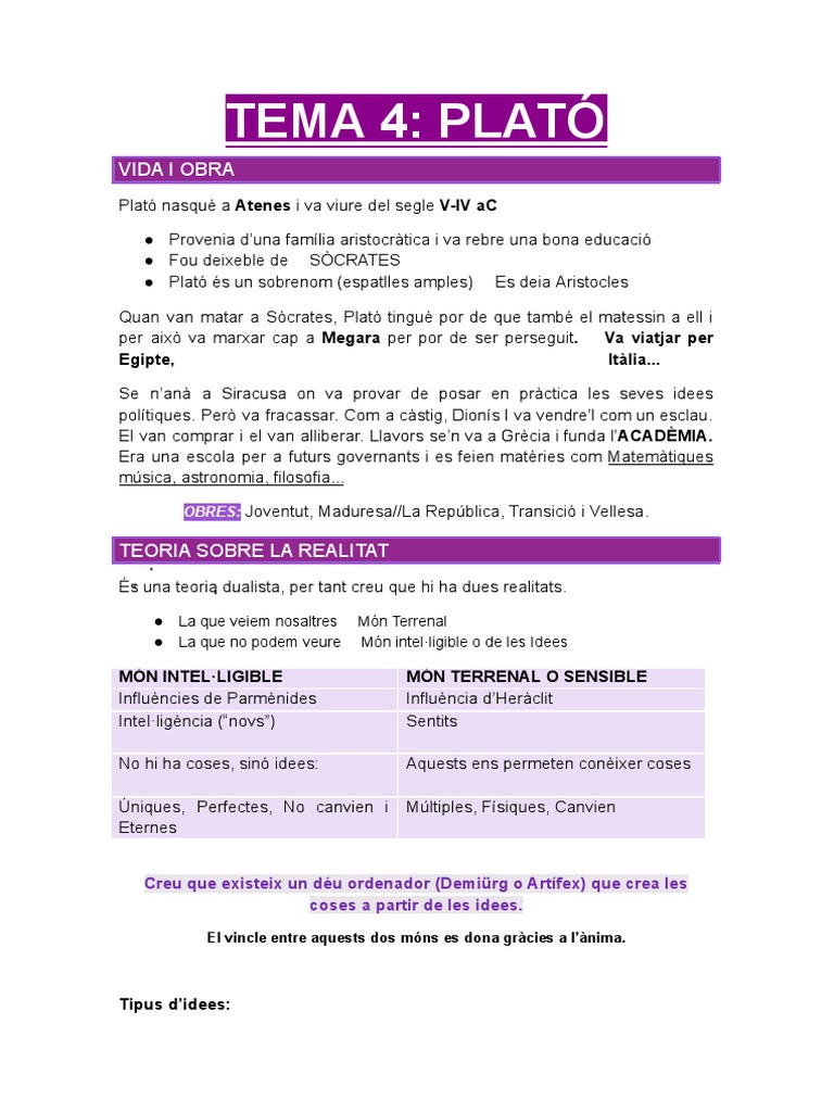 Tema 4 - Plató | PDF