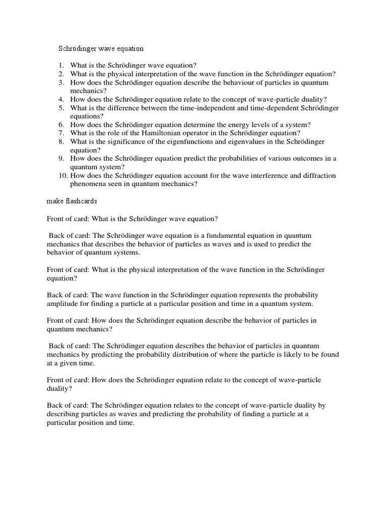 Schrödinger Wave Equation Pdf Schrödinger Equation Wave Function