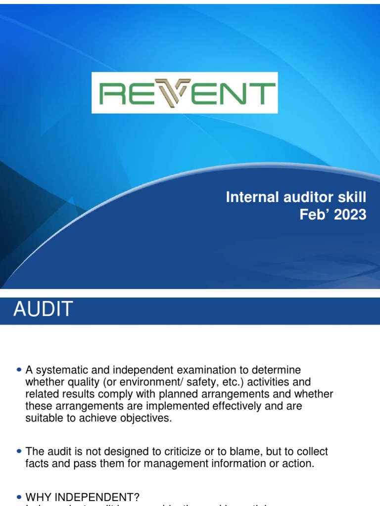 Internal Auditor Skill Feb' 2023 | PDF | Audit | Iso 9000