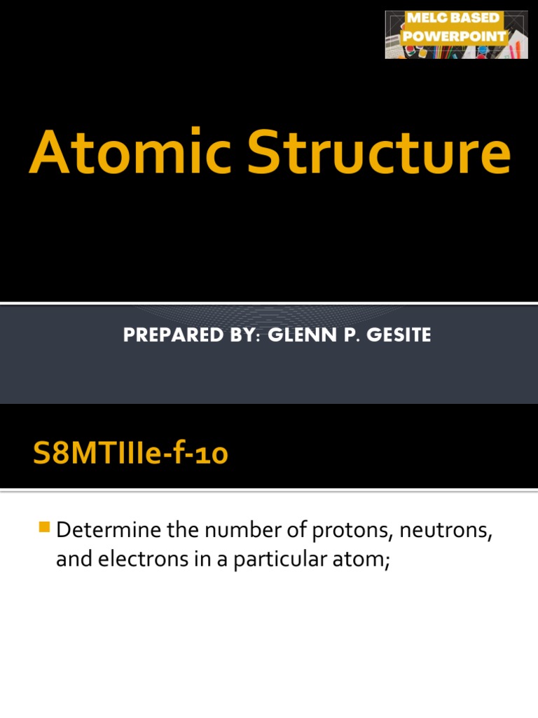 G8 Science Q3 Ppt Atomic Structure Pdf Atomic Nucleus Atoms