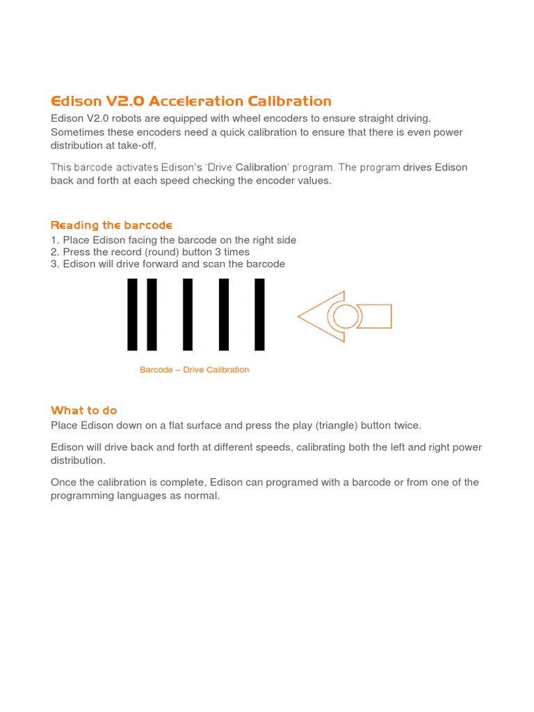 Edison V2 Acceleration Calibration | PDF