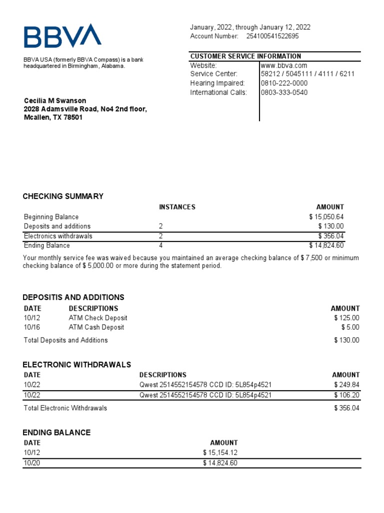 Statement of Account | PDF | Deposit Account | Financial Services