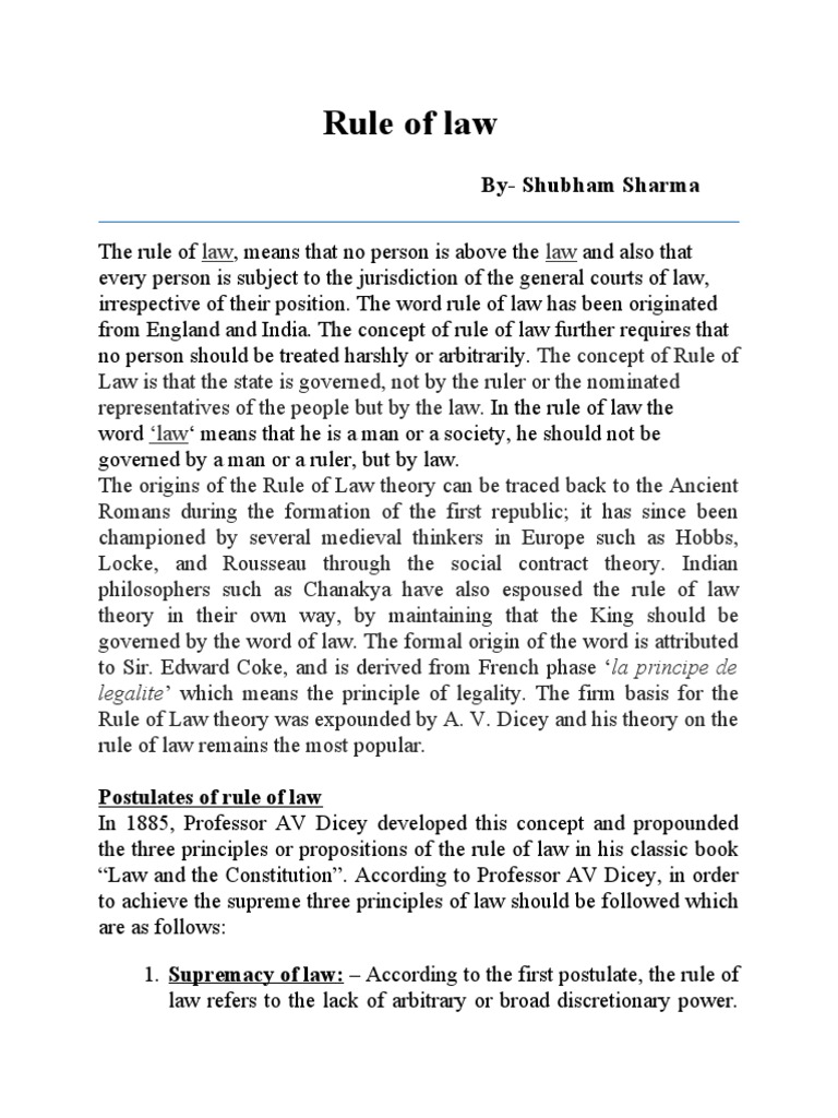 Rule of Law | PDF | Rule Of Law | Constitution