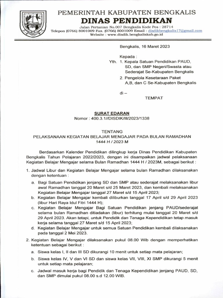 Surat Edaran Ramadhan Pdf
