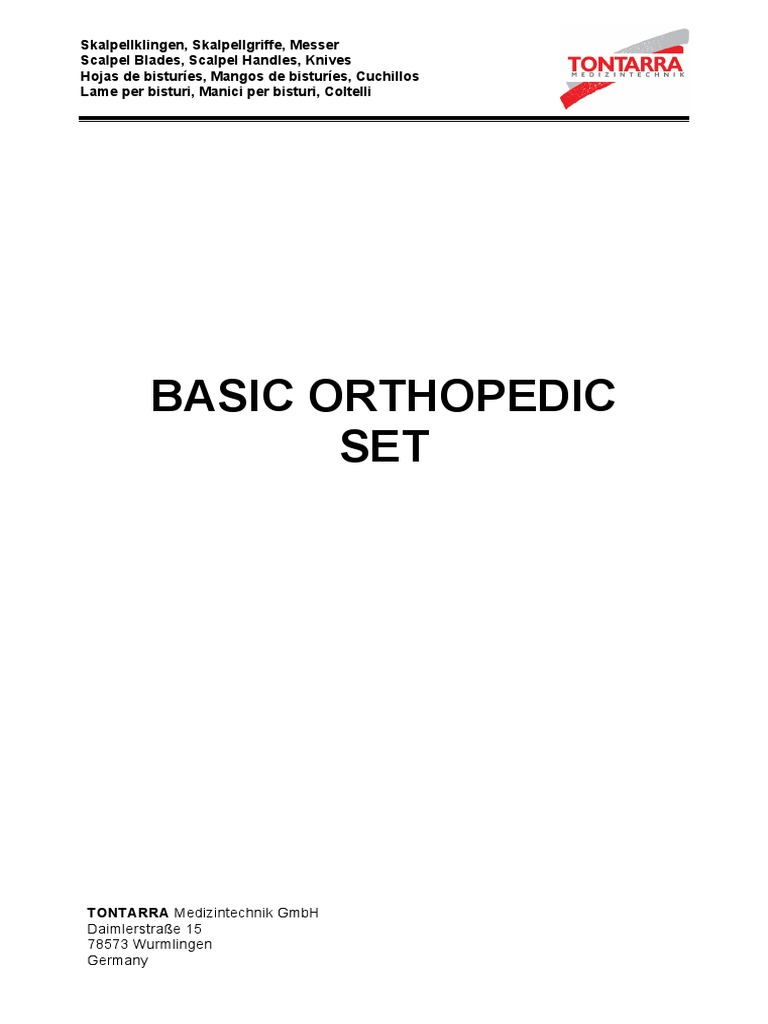 Brosur Tontarra Basic Orthopedic Set | PDF | Cutting Tools | Blade Weapons