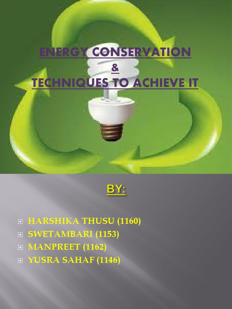 Energy Conservation | PDF | Energy Conservation | Efficient Energy Use