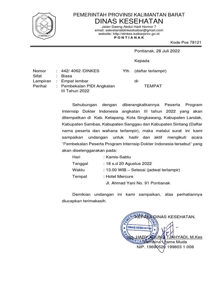 Undangan Pembekalan PIDI Angkatan III Tahun 2022-1 | PDF Undangan Pembekalan PIDI Angkatan III Tahun 2022-1 | PDF