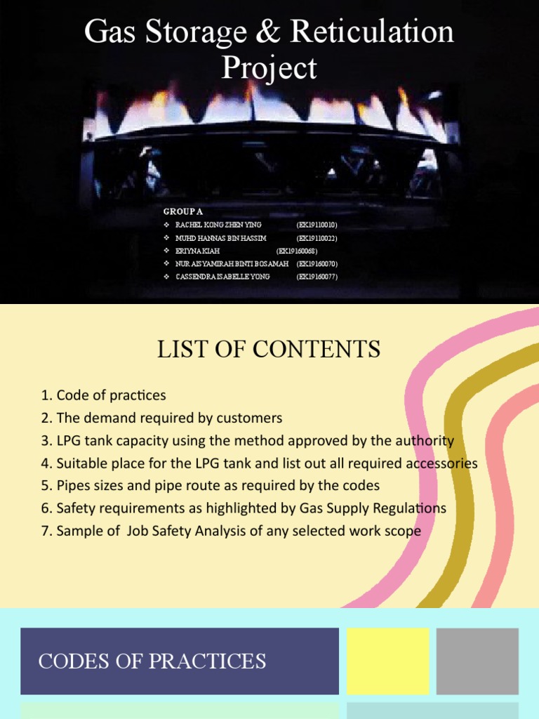 Gas Storage & Reticulation Project: Group A | PDF | Liquefied Petroleum ...