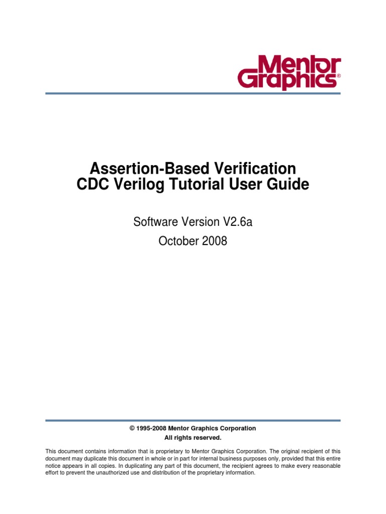Assertion-Based Verification CDC Verilog Tutorial User Guide | PDF | Proprietary Software ...