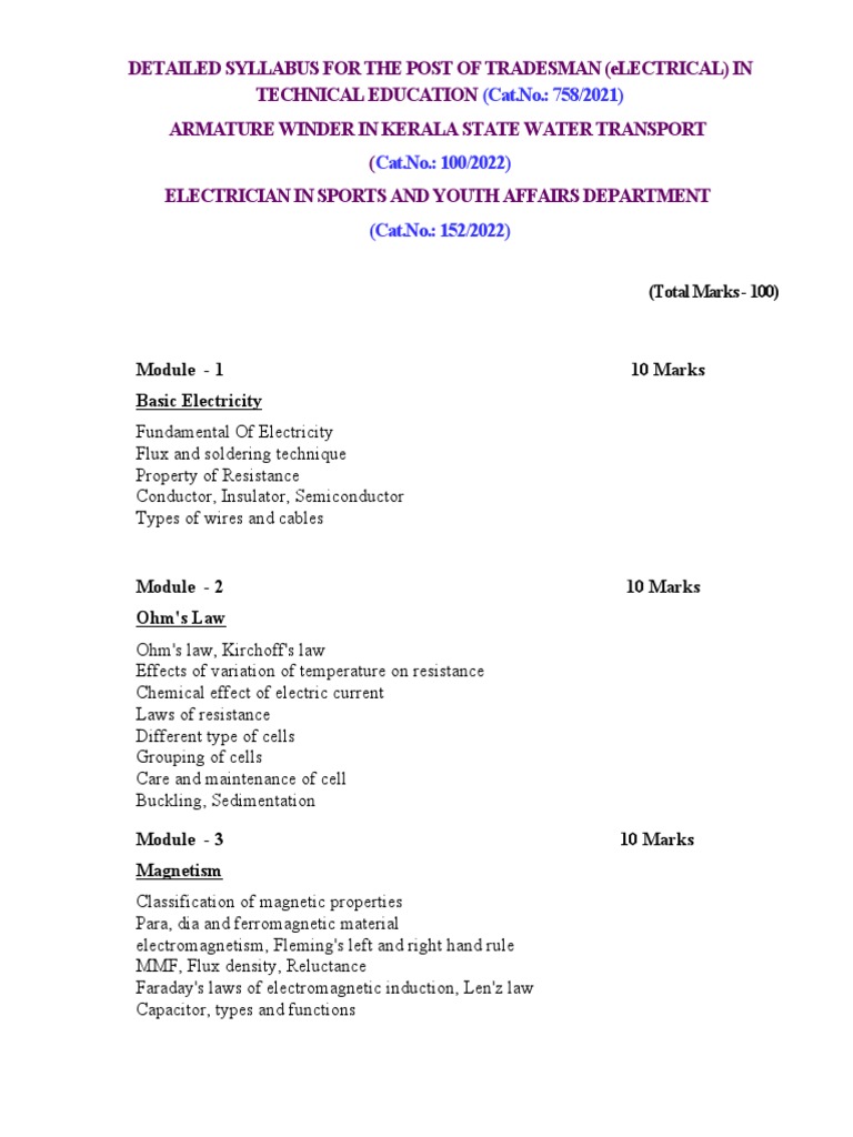 Tradesman - Electrical | Download Free PDF | Electric Motor | Transformer