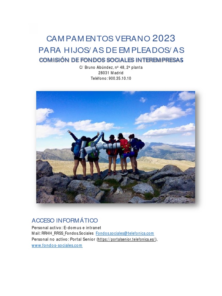 Catalogo Campamentos | PDF | Contraseña | Red mundial