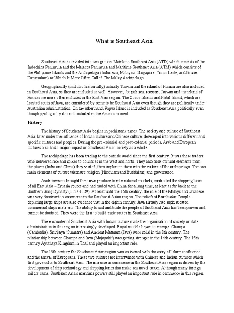 What Is Southeast Asia | PDF | Southeast Asia | Java