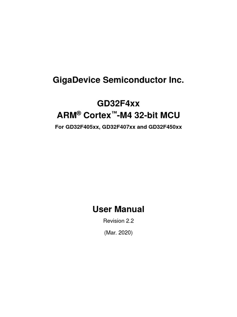 Gigadevice Semiconductor Inc.: ® ™ For Gd32F405Xx, Gd32F407Xx and ...