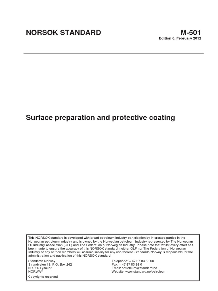 Norsok M 501 | PDF | Paint | Secondary Sector Of The Economy