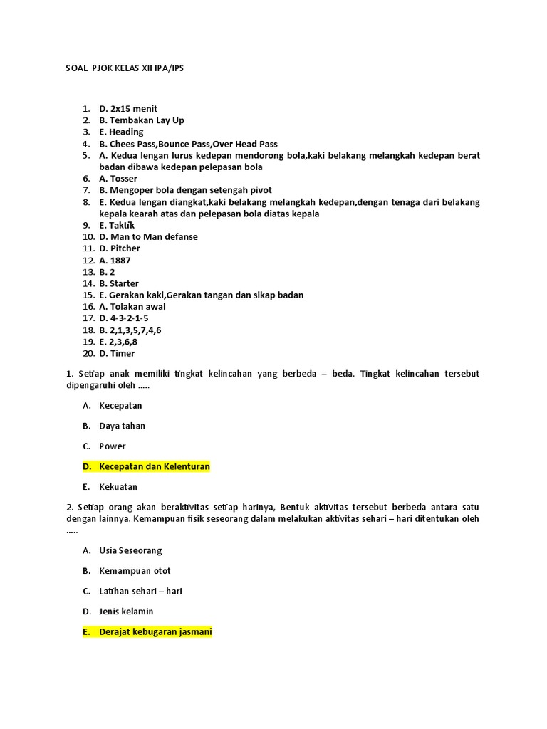 Kisi2 Pjok Anjay Mabar | PDF