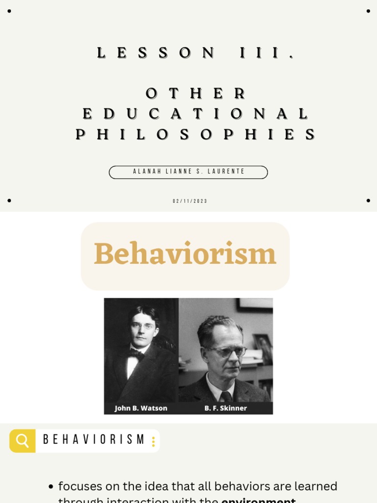 Educational Philosophies Compared | PDF | Behaviorism | Learning