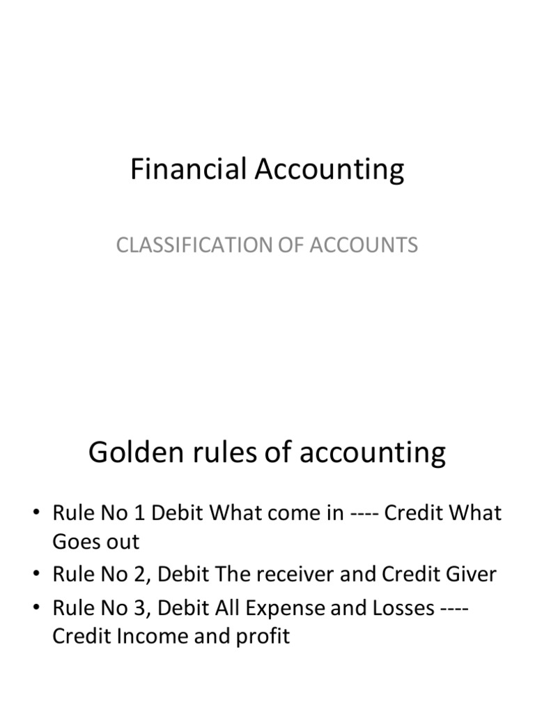 Understanding the Fundamentals of Financial Accounting: Classification ...