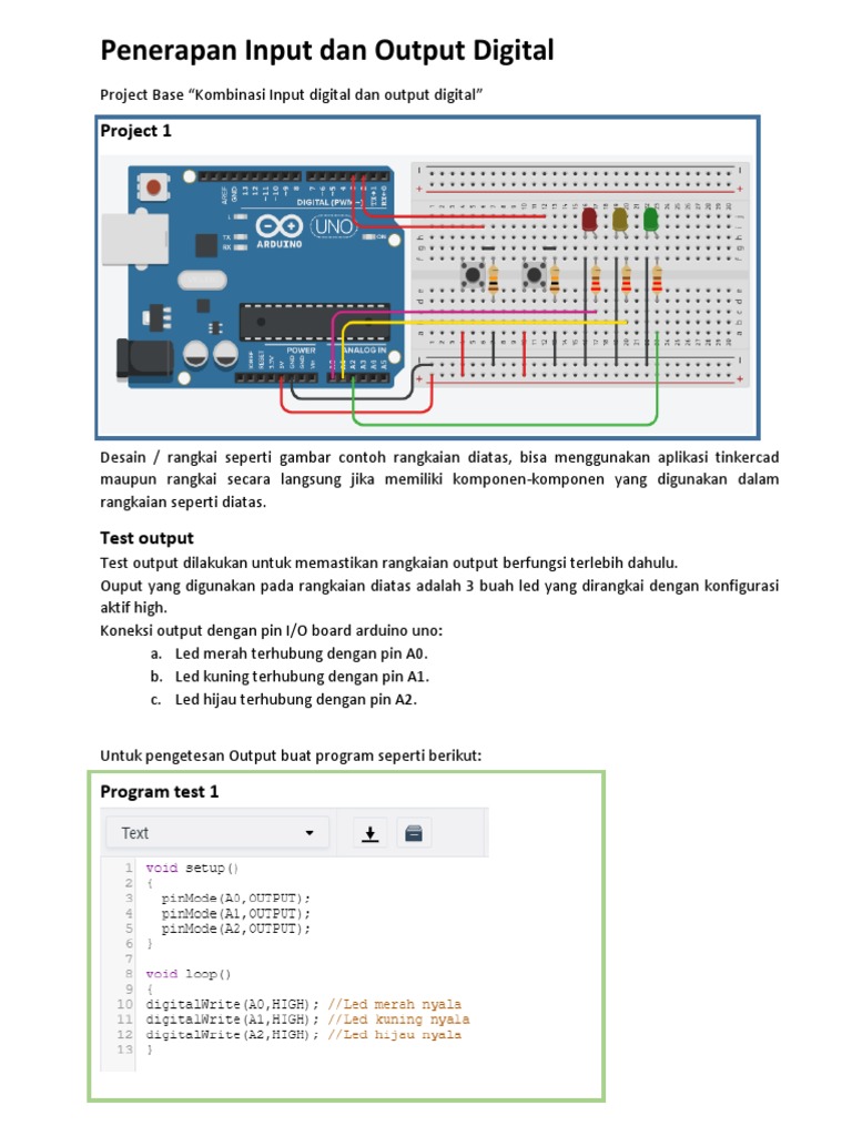Penerapan Input Dan Output Digital: Project 1 | PDF
