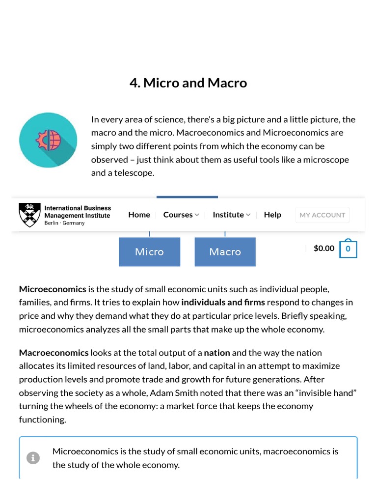 Micro and Macro: Microeconomics Is The Study of Small Economic Units ...