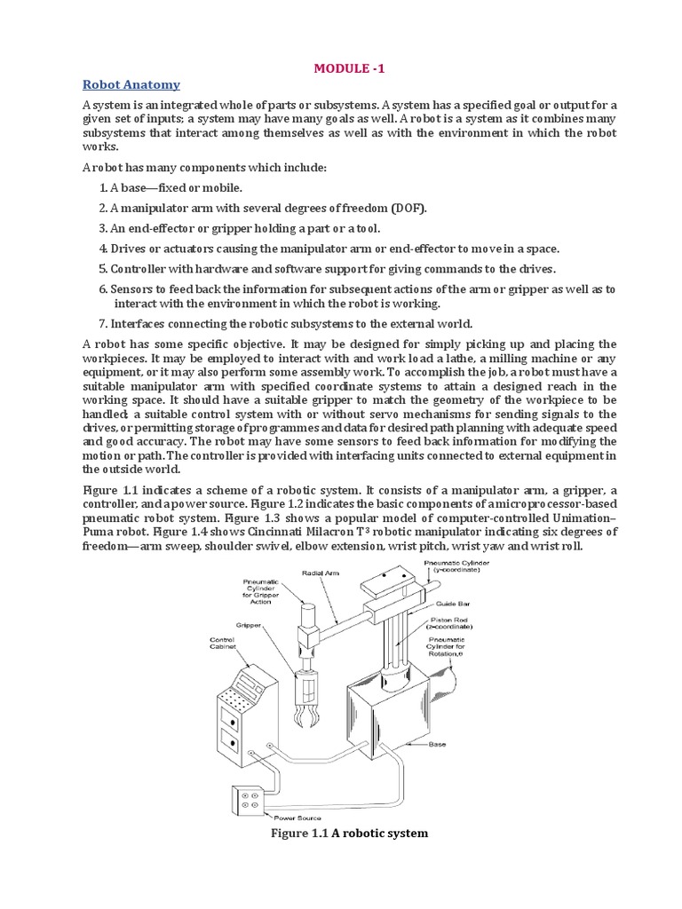Robotics - Module 1 (Part) | PDF | Kinematics | Automation