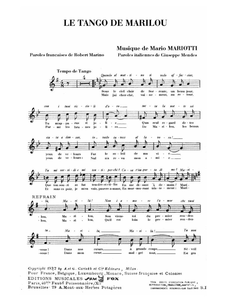 Mario Mariotti - Le Tango de Marilou | PDF