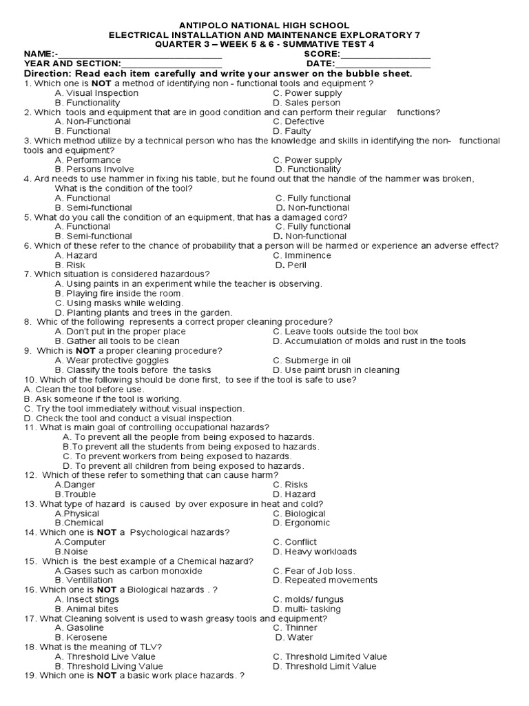 EIM Summative-4 | PDF | Hazards | Occupational Safety And Health
