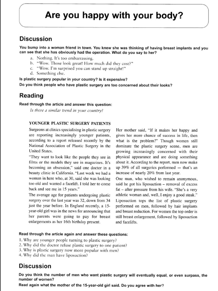 Are You Happy With Your Body? | PDF