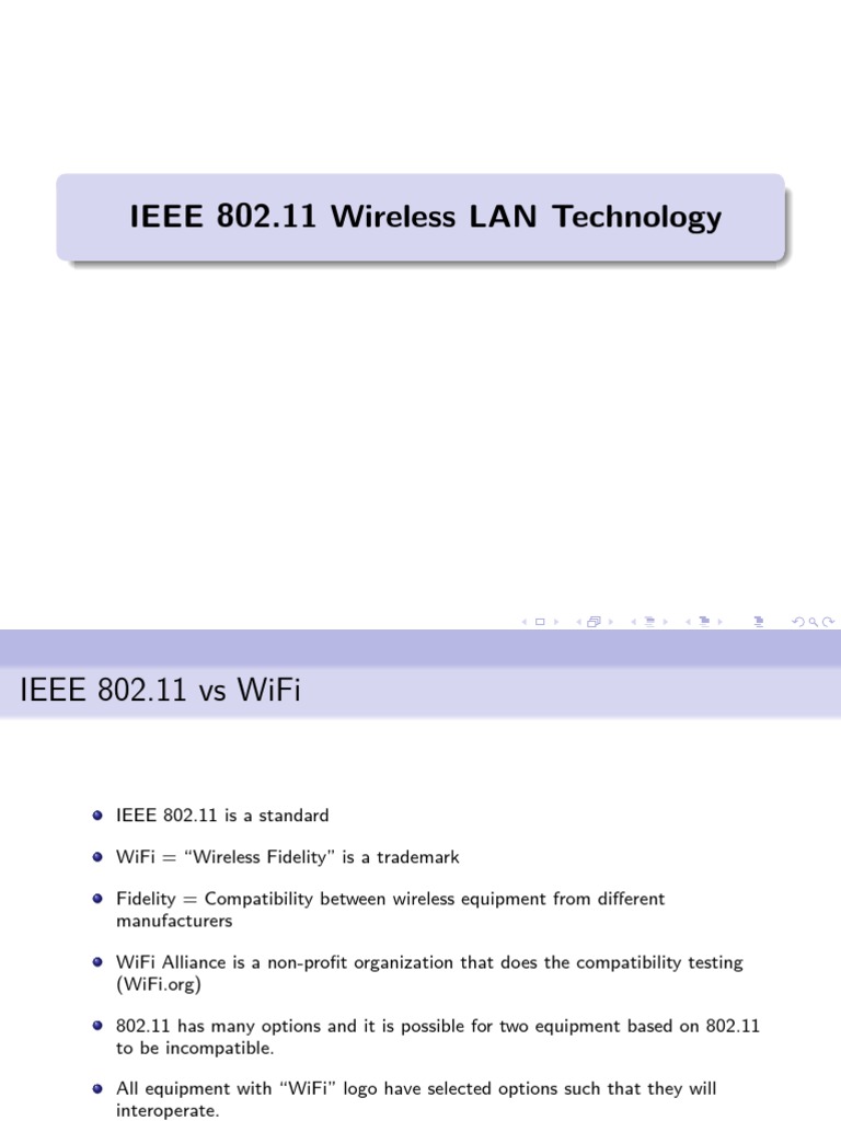 IEEE802 11WLAN-slides | PDF | Ieee 802.11 | Wi Fi