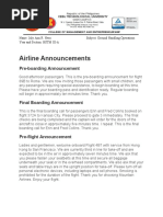 Airline Announcements EnglishClub | PDF | Aviation Accidents And ...