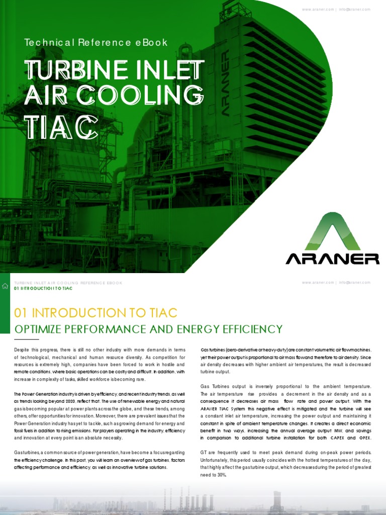 ARANER - Turbine Inlet Air Cooling Reference Ebook | PDF | Gas Turbine ...