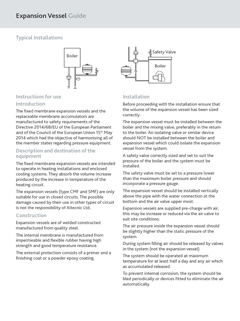 Guide: Expansion Vessel | PDF | Boiler | Valve
