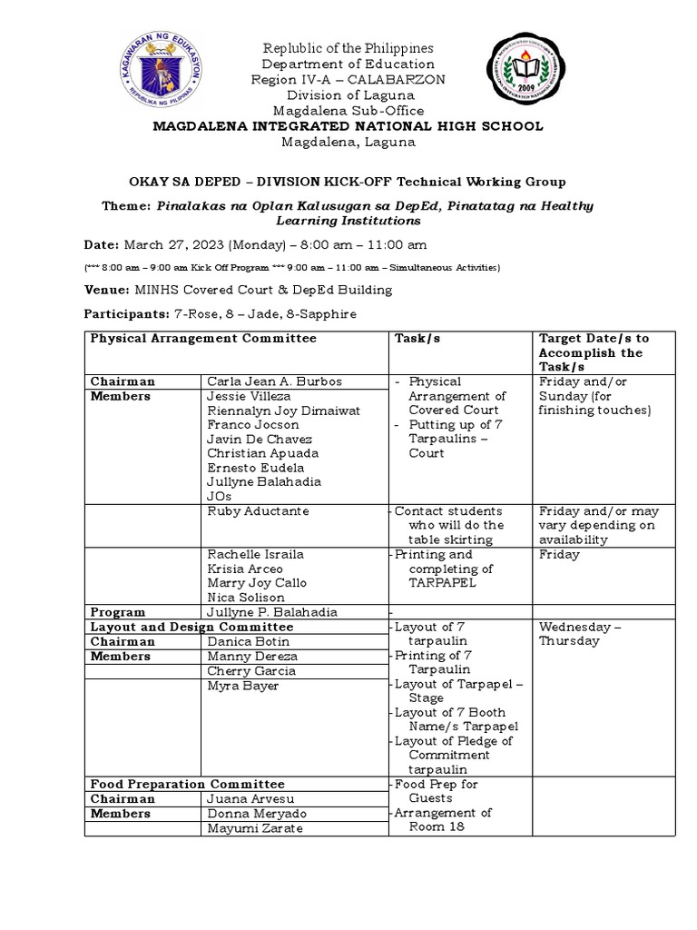 DepEd Laguna Health Program Kick-Off | PDF | Public Health | Social ...
