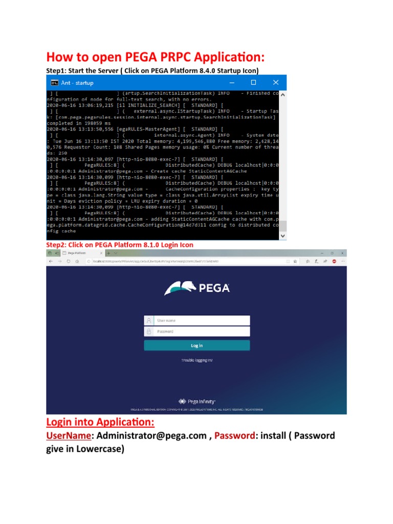 How to open the PEGA PRPC application in 8 steps | PDF | Password ...