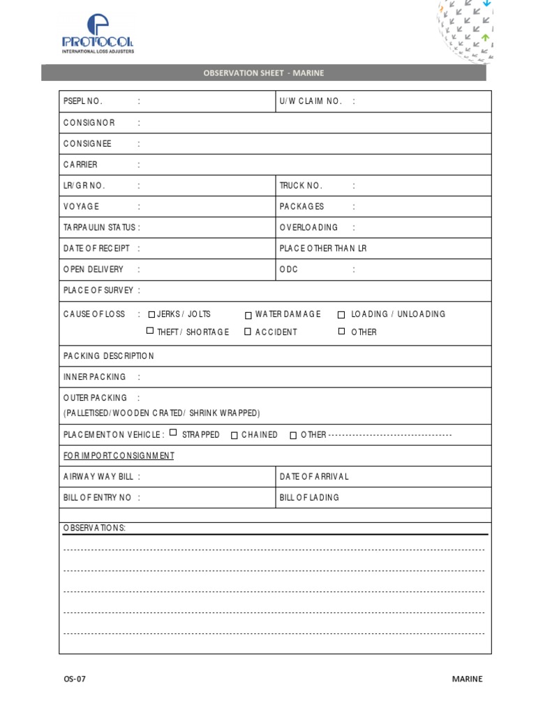 Marine JIR Format | PDF | Secondary Sector Of The Economy ...