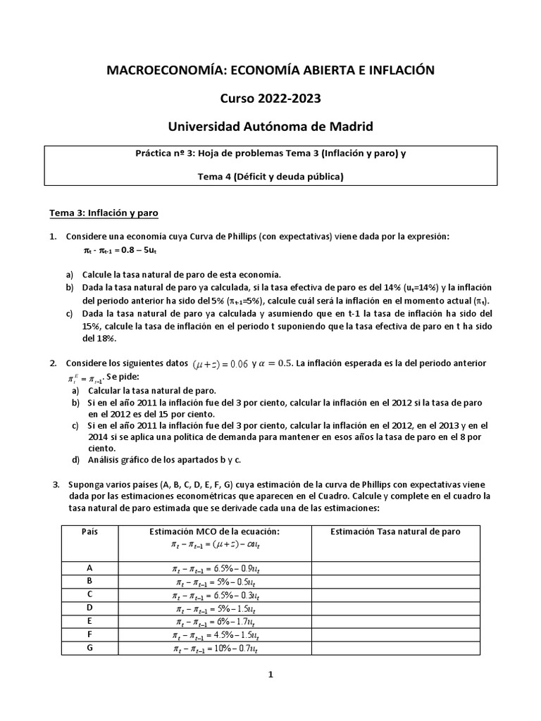 Practica 3 Macro | PDF | Deuda gubernamental | Producto Interno Bruto