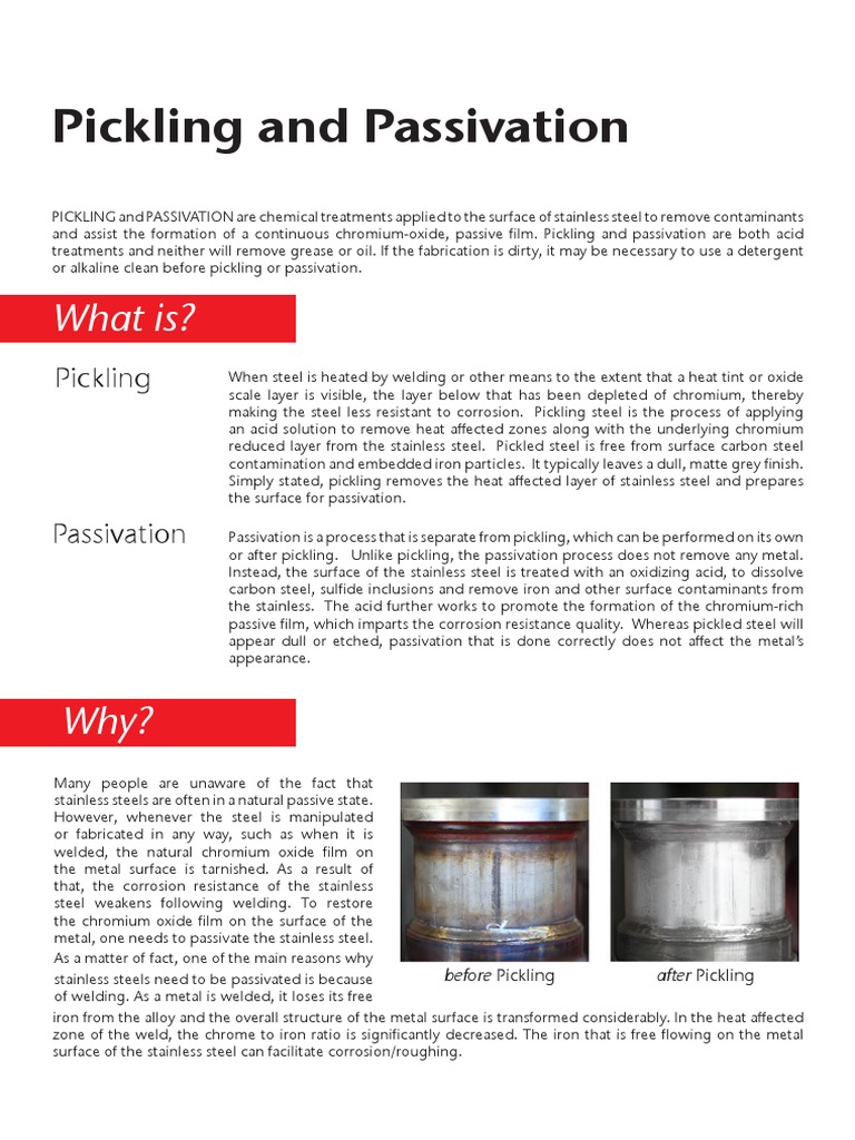 Pickling and Passivation | PDF | Stainless Steel | Corrosion