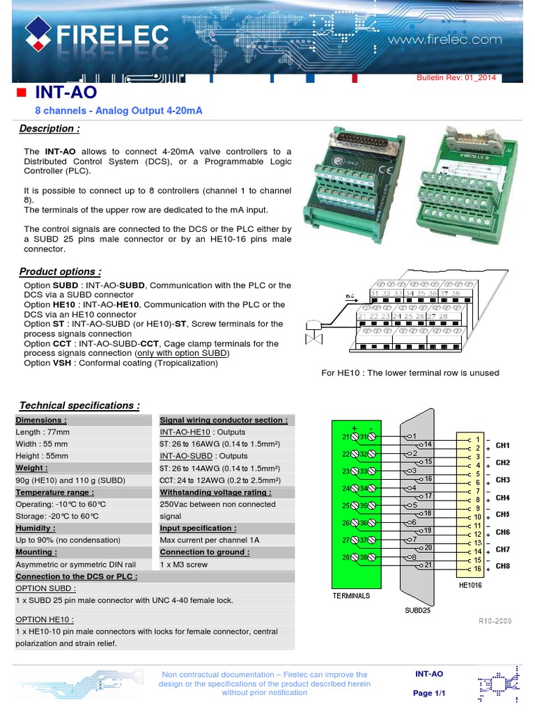 En INT-AO | PDF | Electrical Connector | Programmable Logic Controller