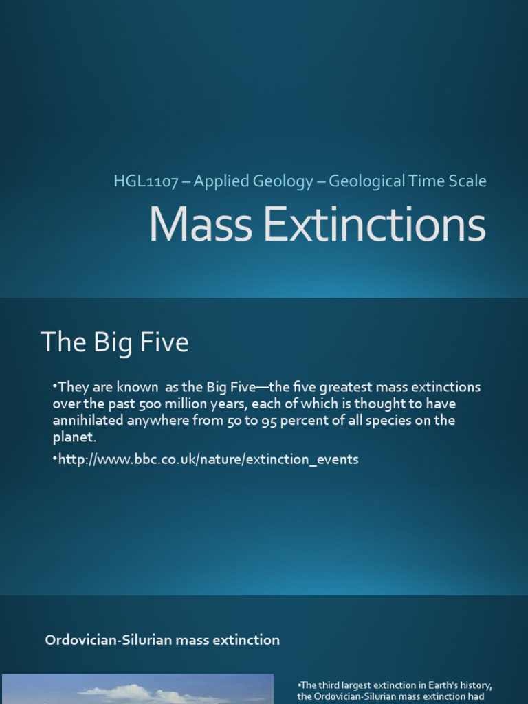 Mass Extinctions: HGL1107 - Applied Geology - Geological Time Scale | Download Free PDF ...