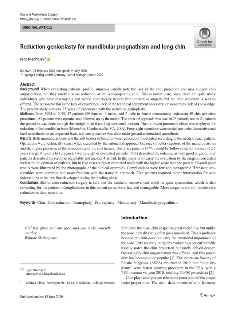 Reducing Long Chins Safely and Effectively | PDF | Surgery | Medical ...