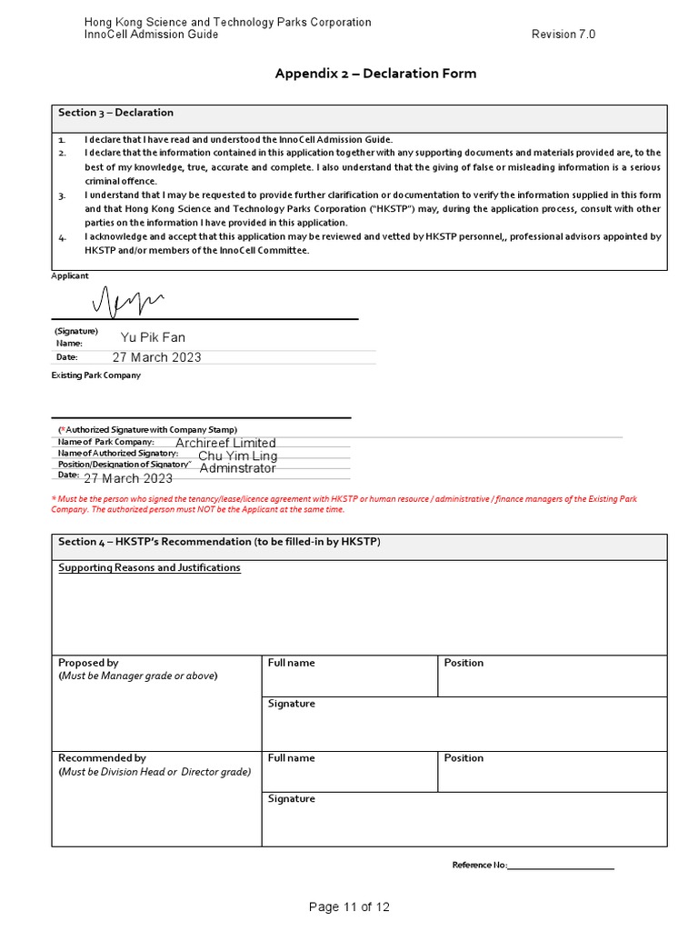 Declaration Form (Category B) | PDF | Signature | Justice