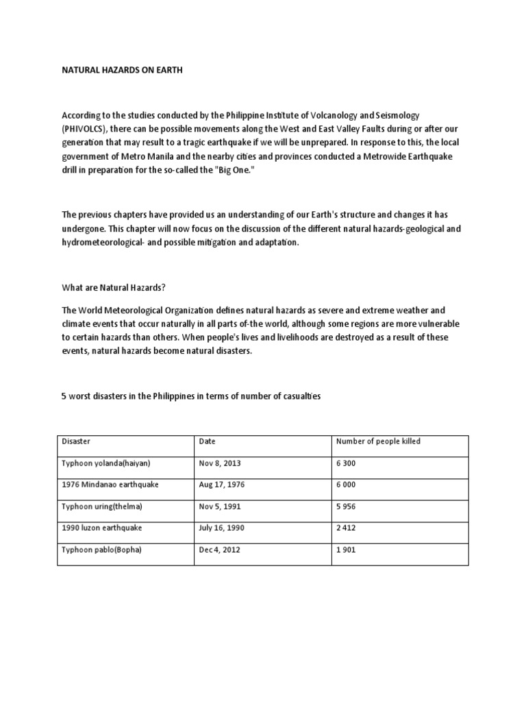 Natural Hazards & Disaster Prep | PDF