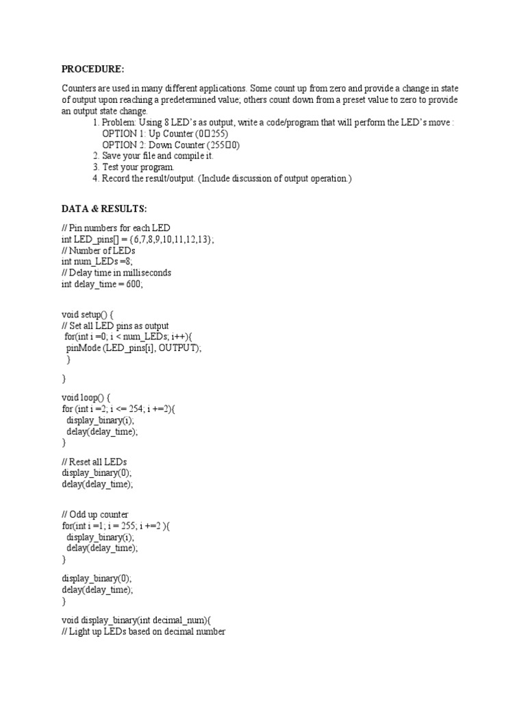 EXP2 | PDF | Arduino | Function (Mathematics)
