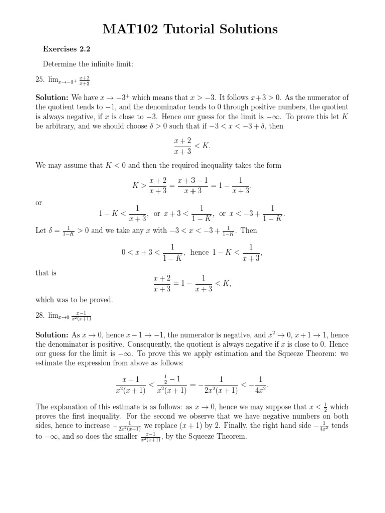 Mat102 Tutsolutions Pdf Function Mathematics Continuous Function