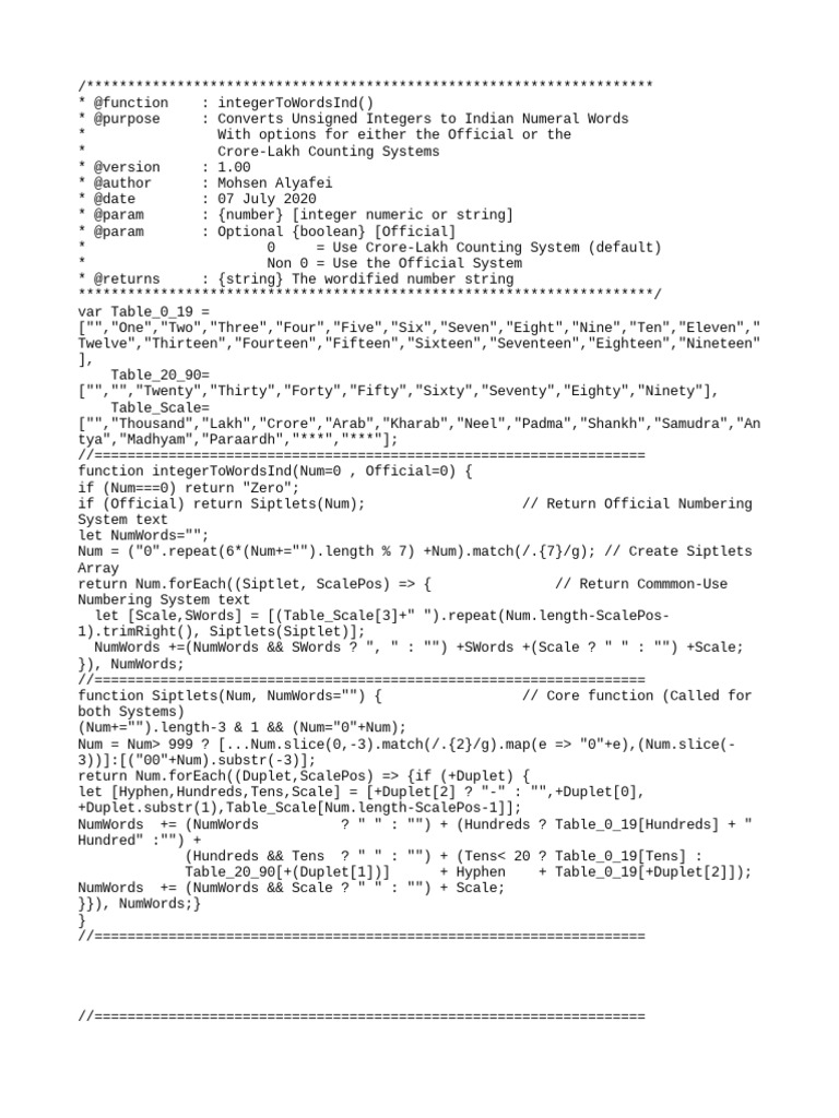 Code For Converting Number To Words | PDF | Rupee | Arithmetic