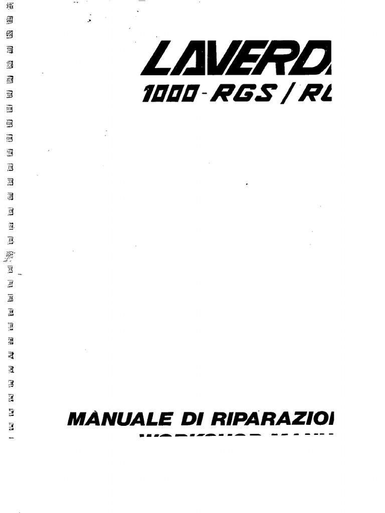 Laverda 1000 RGS y RGA Manual Reparaciones It-Eng 5587 | PDF