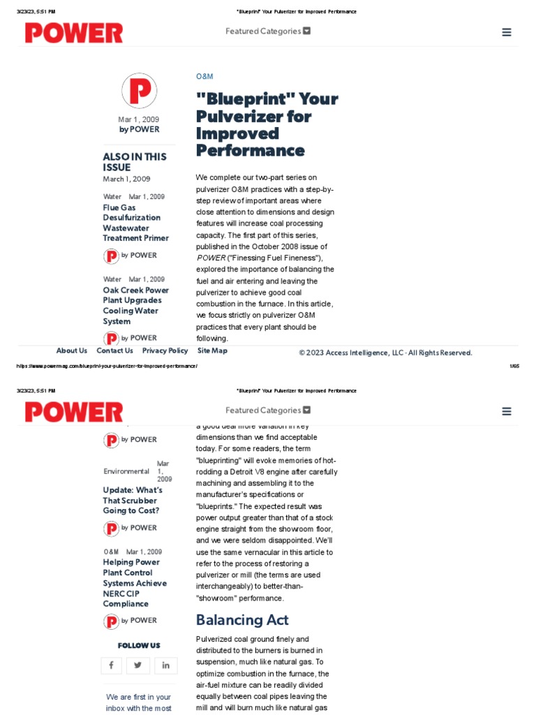 Blueprint - Your Pulverizer For Improved Performance | PDF | Mechanical ...